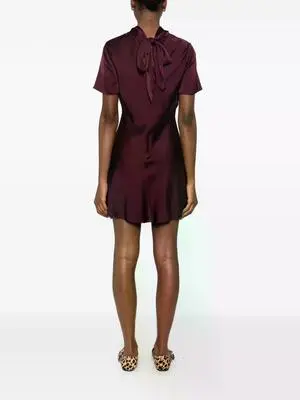 Staud Silk Mini Dress Cowl Neck