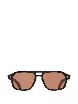 CUTLER & GROSS Tortoiseshell Pattern Sunglasses - Black