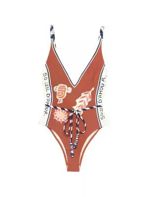 ALEMAIS Soleil D'amour Printed One Piece Swimsuit - Brown