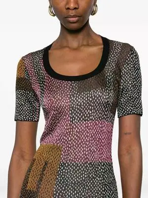 Fendi Geometric-print Midi Dress - Brown
