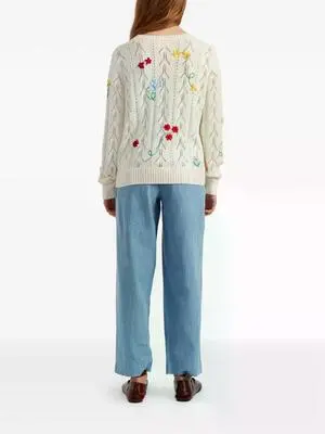 Chinti & Parker Floral Embroidered Sweater