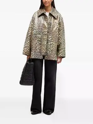 GANNI Leopard-print Jacket - Neutrals