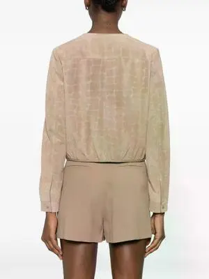 Elisabetta Franchi Suede Jacket With Alligator Print