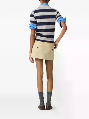 Miu Miu Gabardine Belted Miniskirt