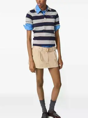 Miu Miu Gabardine Belted Miniskirt