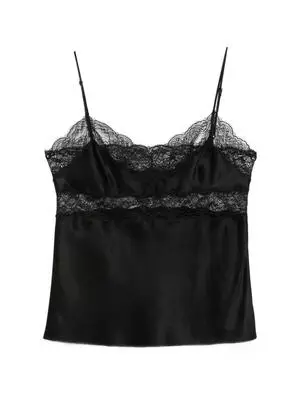 NILI LOTAN Felicie Lace-detail Top - Black
