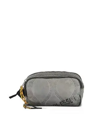 DIESEL Pendant Zip Nylon Wash Bag - Grey