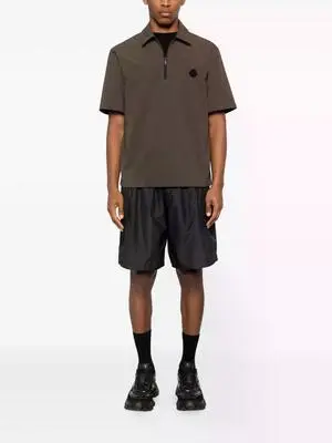 Moncler Half-zip Short-sleeve Polo Shirt - Brown