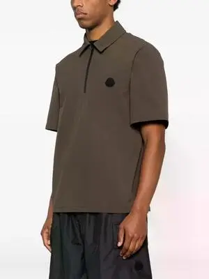 Moncler Half-zip Short-sleeve Polo Shirt - Brown
