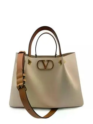 Valentino Garavani Logo-appliqué Tote - Neutrals