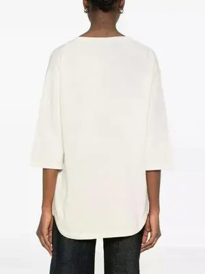 Valentino Garavani Logo-appliqué Knitted Blouse - Neutrals