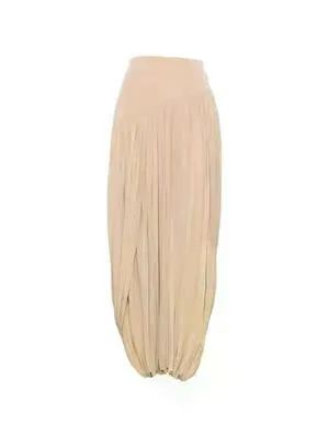 FERRAGAMO Pleated Ruffle-hem Maxi Skirt - Neutrals