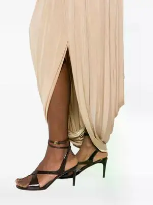 FERRAGAMO Pleated Ruffle-hem Maxi Skirt - Neutrals