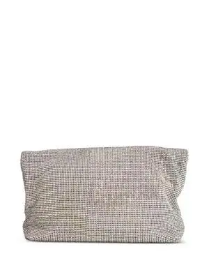 TWENTY FOURHAITCH Rhinestone Embellished Clutch - Silver