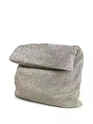 TWENTY FOURHAITCH Rhinestone Embellished Clutch - Silver