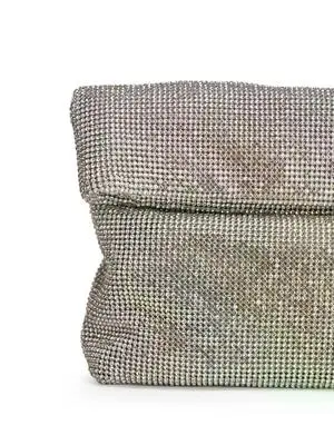 TWENTY FOURHAITCH Rhinestone Embellished Clutch - Silver