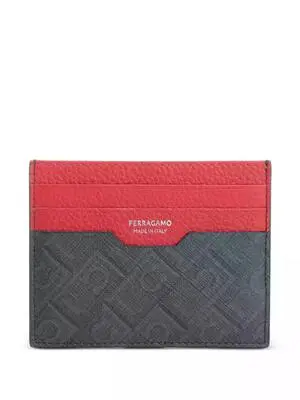FERRAGAMO Patterned Cardholder - Grey