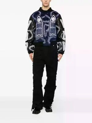 WHO DECIDES WAR BY EV BRAVADO Appliqué Varsity Jacket