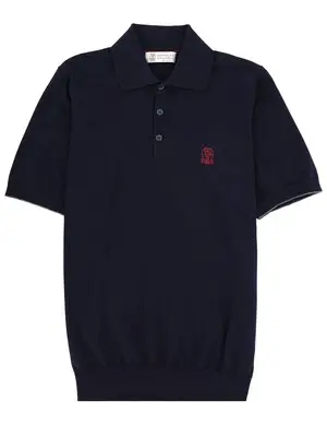 Brunello Cucinelli Polo Shirt With Logo - Blue