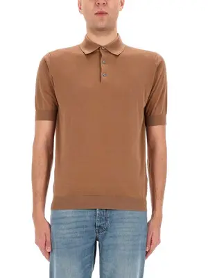 LARDINI Cotton Polo - Brown