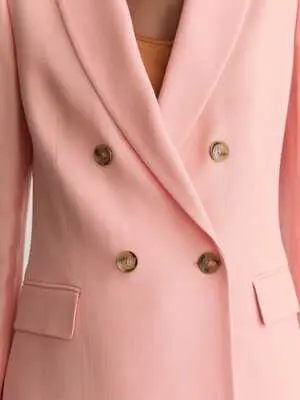REISS Magda Double-breasted Peak-lapel Suit Jacket - Pink