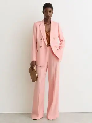 REISS Magda Double-breasted Peak-lapel Suit Jacket - Pink
