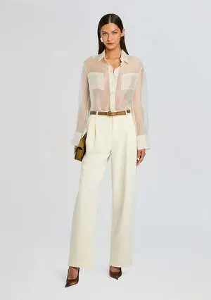 SEROYA Estella Silk Shirt - Eggshell