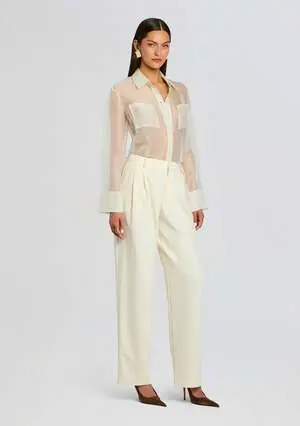 SEROYA Estella Silk Shirt - Eggshell