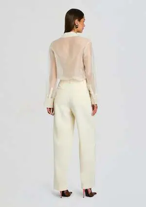 SEROYA Estella Silk Shirt - Eggshell