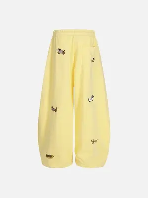 AELFRIC EDEN Embroidered Barrel Sweatpants - Yellow