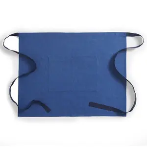Solino Home Linen Apron 21 X 27 Inch For Dining Table Blue/navy