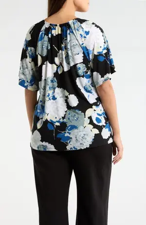 Anne Klein Floral V-neck Top