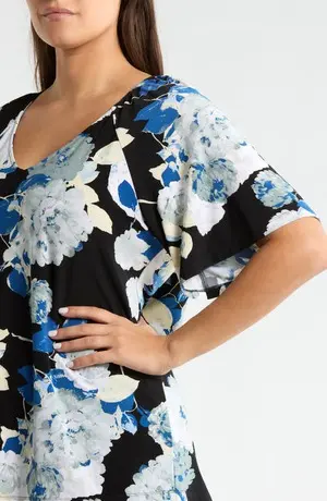 Anne Klein Floral V-neck Top