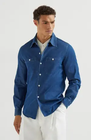 Brunello Cucinelli Lightweight Denim Shirt