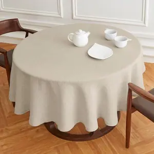 SOLINO HOME Linen Round Tableclothsonoma Flax