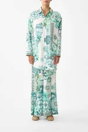 Camilla Printed Silk Shirt Tunic With Pockets - Balearic Bebé