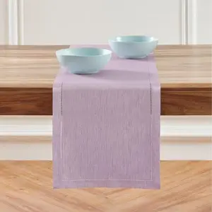 SOLINO HOME Linen Table Runnermilan - Chambray Lavender