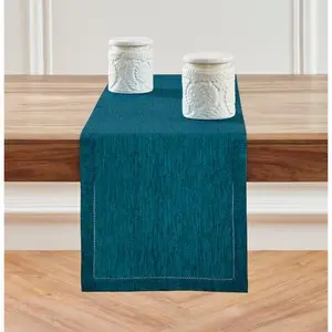 SOLINO HOME Linen Table Runnermilan - Chambray Teal