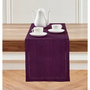 SOLINO HOME Linen Table Runnermilan Grape