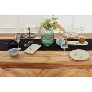 Solino Home Linen Table Runner For Dining Table - Black