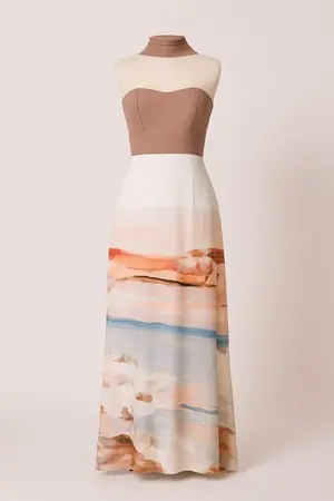 SAN MALO Bajareque Maxi Dress With Removable Neck Accessory