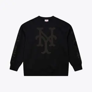 Mitchell & Ness New York Mets Phantom Fleece Crewneck Sweatshirt