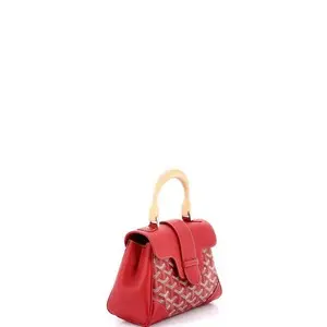 Goyard Saigon Top Handle Bag Coated Canvas With Leather Mini - Red