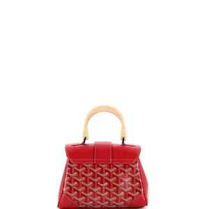 Goyard Saigon Top Handle Bag Coated Canvas With Leather Mini - Red