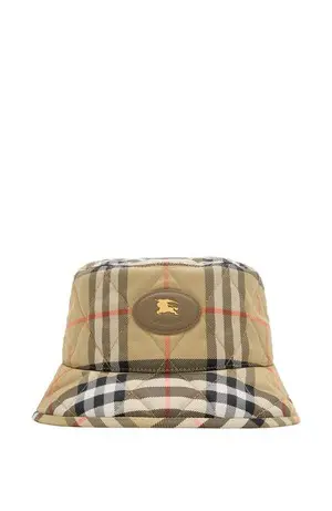 Burberry Quilted Horseshoe Bucket Hat - Sand Beige