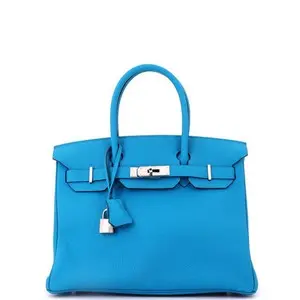 Hermès Birkin 30 Handbag Togo With Palladium Hardware - Blue