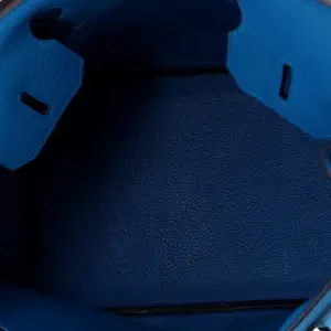 Hermès Birkin 30 Handbag Togo With Palladium Hardware - Blue
