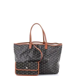 Goyard Saint Louis Tote Coated Canvas Pm - Black