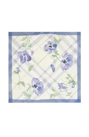 Burberry Watercolour Check Silk Scarf - Cornflower Blue