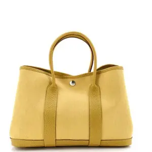 Hermès Garden Party Tote Toile And Leather 30 - Yellow